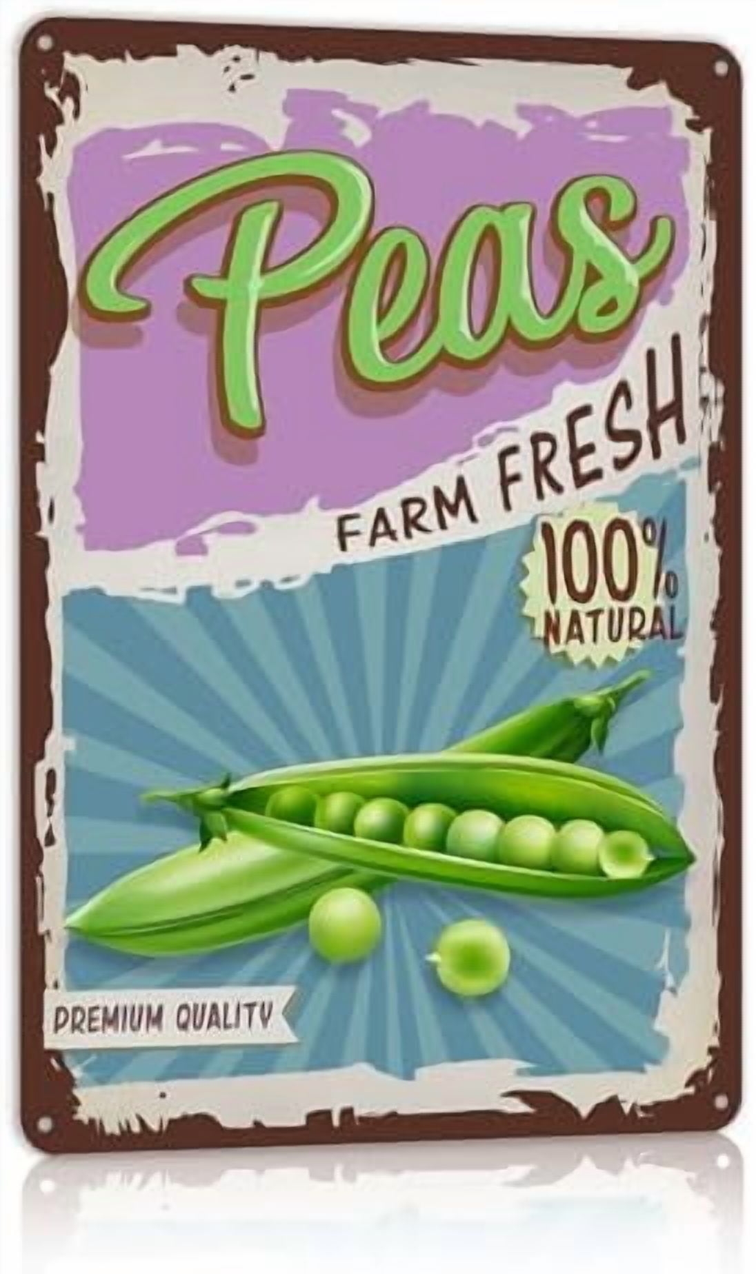 Vegetable Pea Metal Tin Signs Wall Decor for Kitchen Garden Farm Fresh ...
