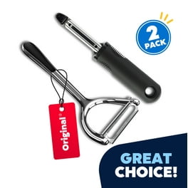 2 Pack Vegetable Peelers Set Y Shaped and Swivel Stainless Steel Blades for Fruits and Veggies with Ergonomic Non Slip Handles TIKA Walmart