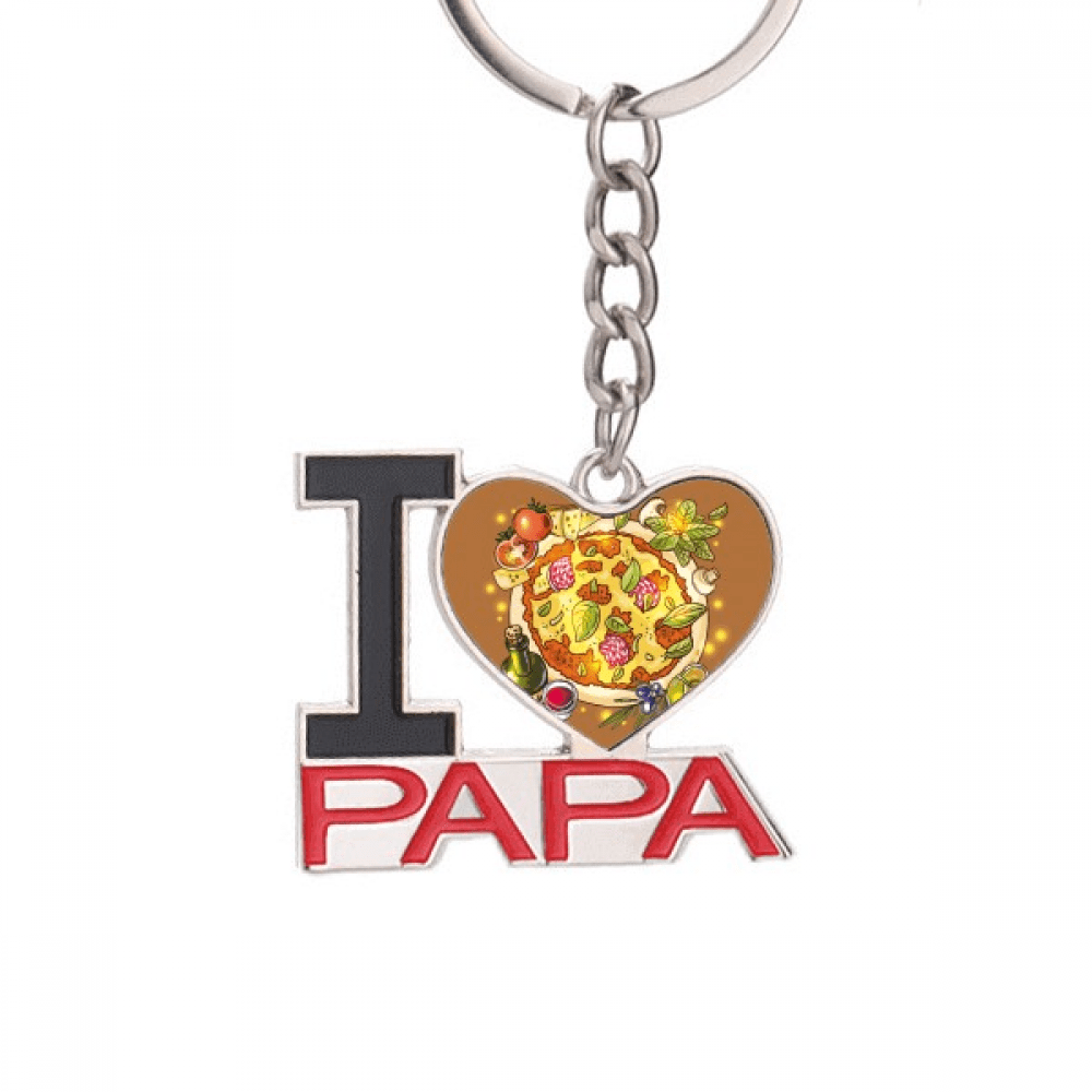 Vegetable Pizza Italy Foods Tea Keychain Metal Keyring Holder Love PAPA ...