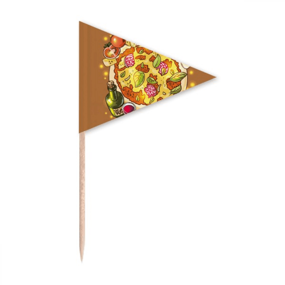 Vegetable Pizza Italy Foods Tea Toothpick Triangle Cupcake Toppers Flag ...