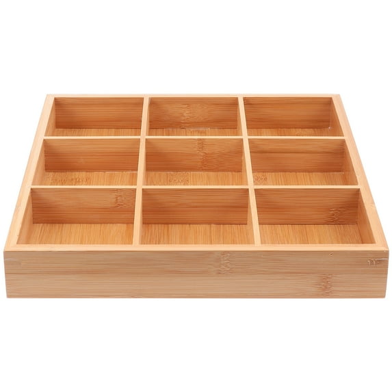 MEIBUTYUP Wood Serving Tray with Compartments, 13x13x2 Inch Organizer ...