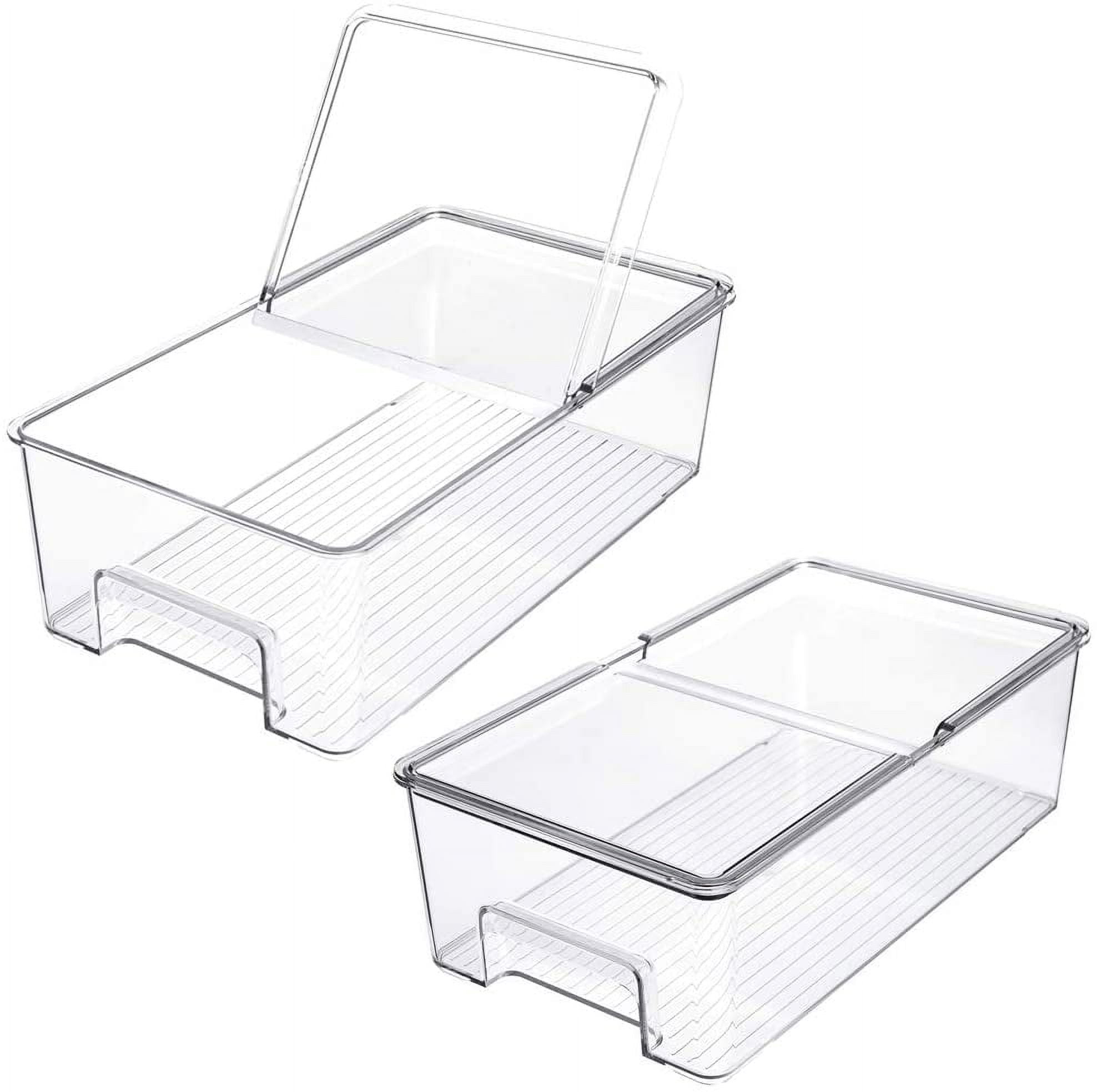 Vegetable Refrigerator Organizer Food Bins with lids Large Stackable ...