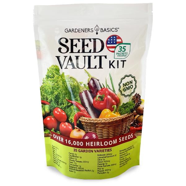Vegetable Seed Vault Kit - 35 Variety Pack for Home Growing & Planting ...
