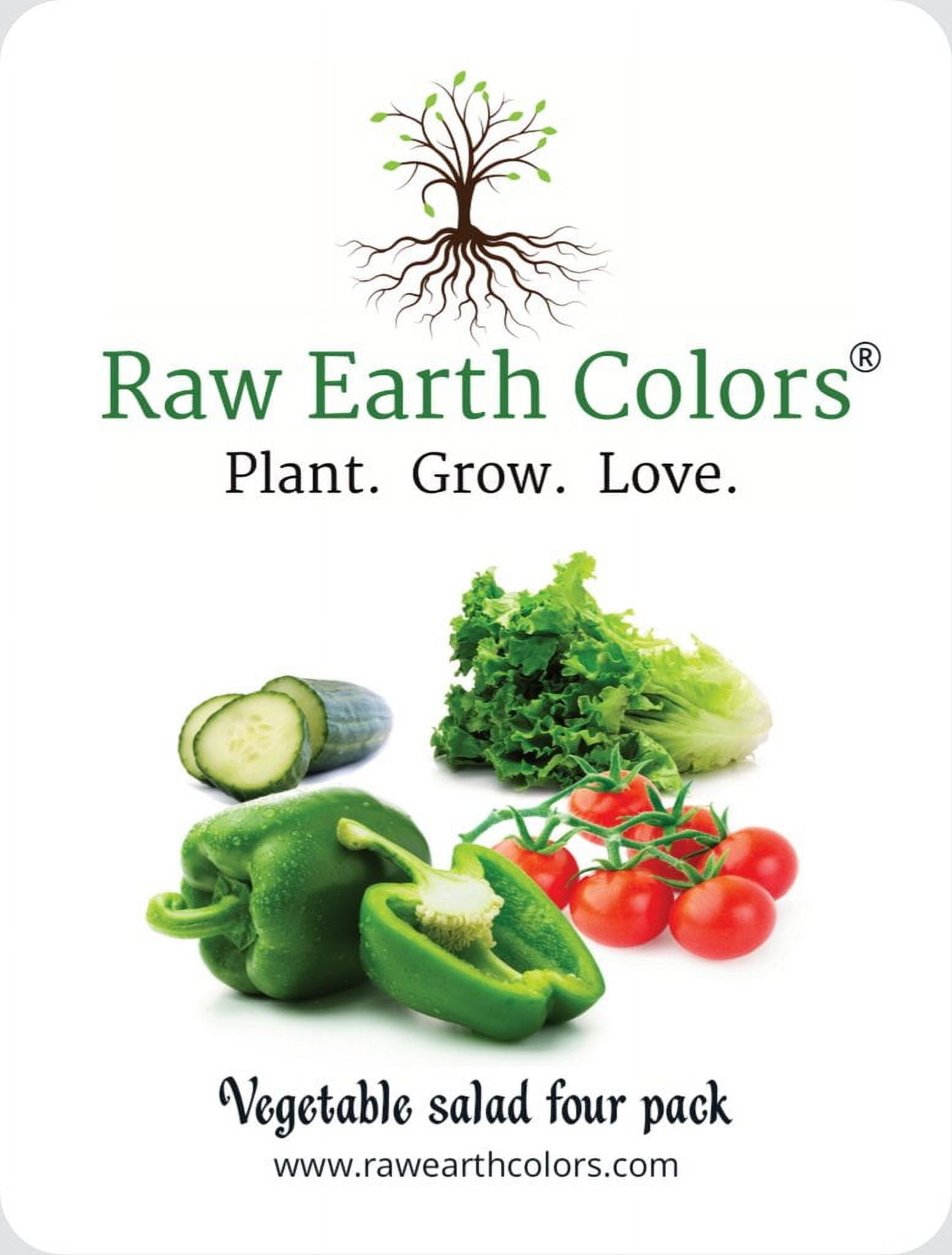 Raw Earth Colors Premium Vegetable Seeds - Romaine, Organic Veggies for ...