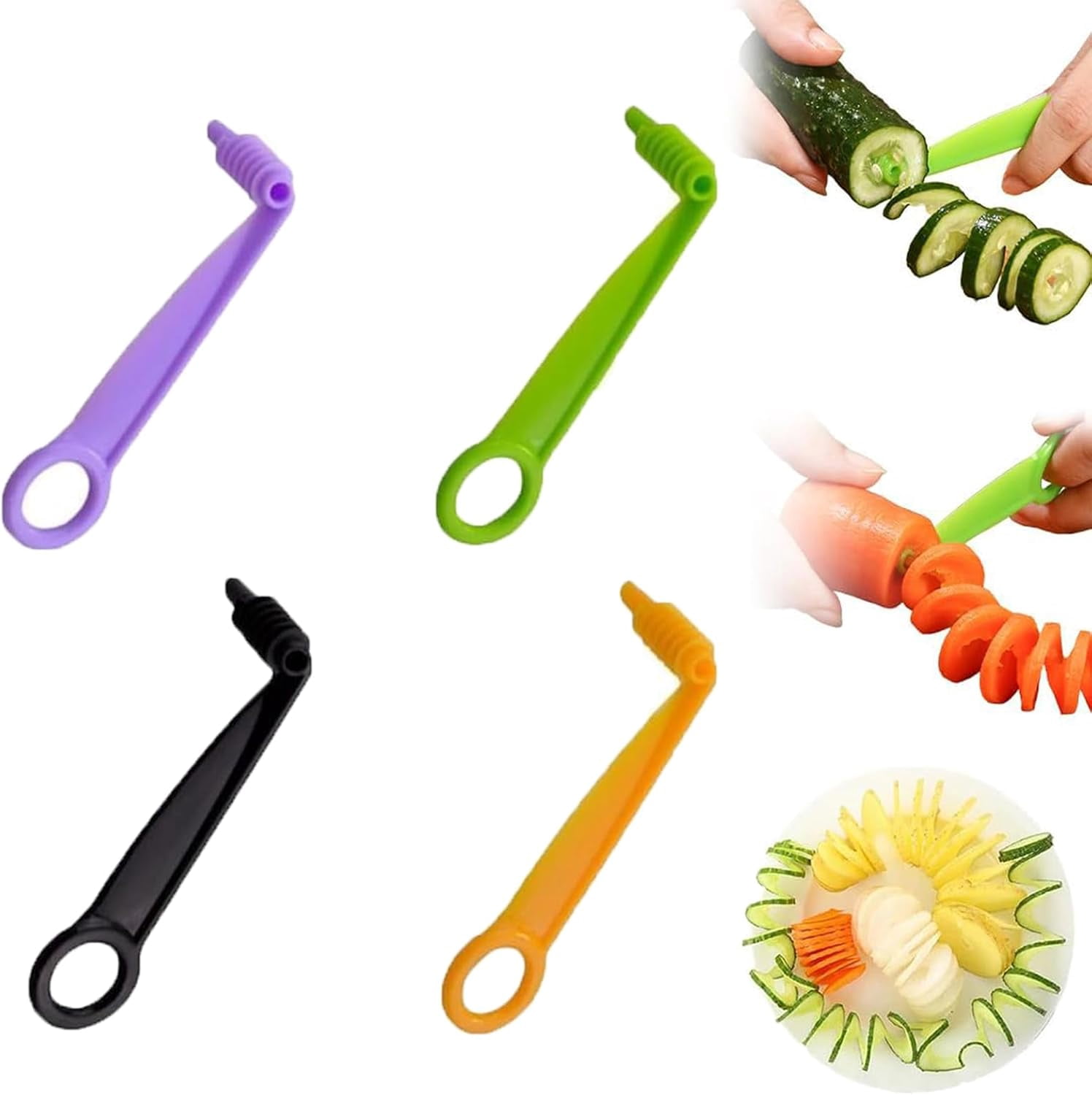 Vegetable Spiral Cutter, Spiral Slicer Portable, Cucumber Carrot Potato ...