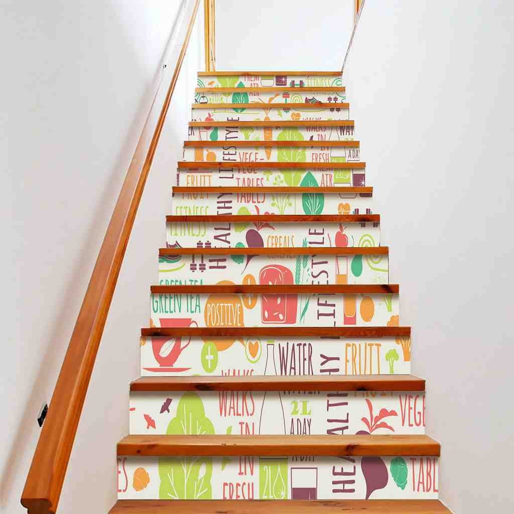 Vegetable Stair Stickers Color Agricultural Products Stairway Decals ...