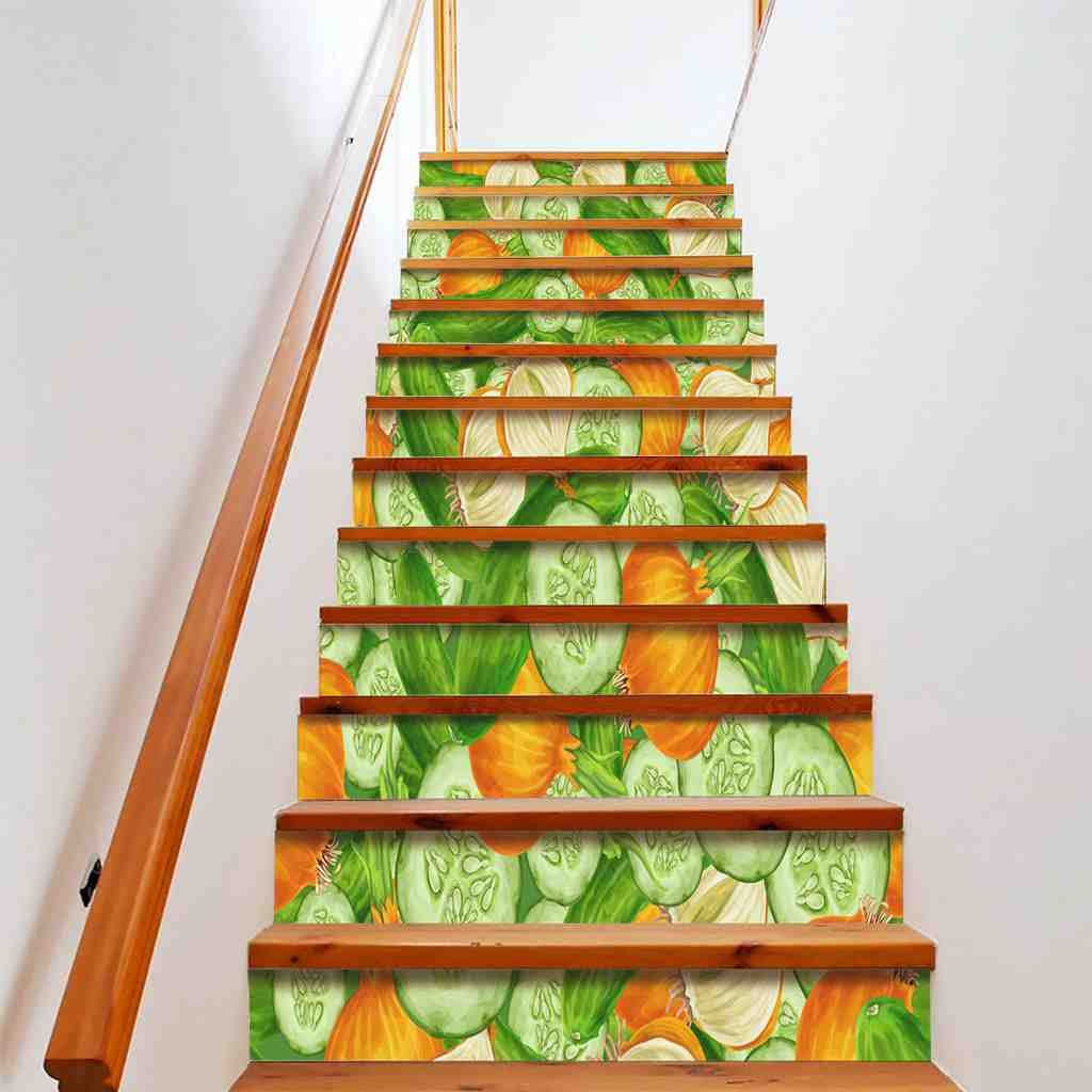 Vegetable Stair Stickers Color Agricultural Products Stairway Decals ...