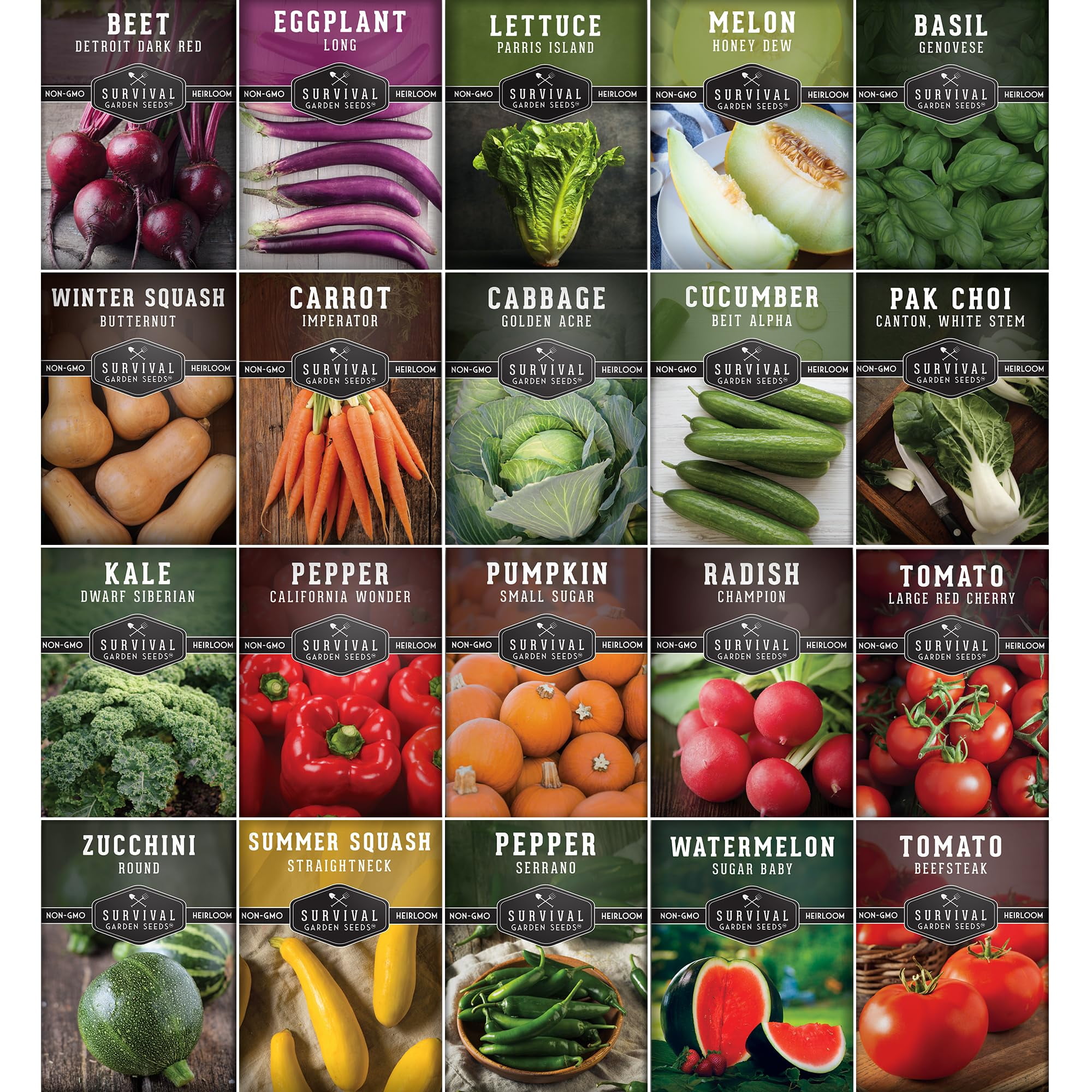 Vegetable Starter KitITSC Seed Vault - 20 Delicious Varieties of Non ...