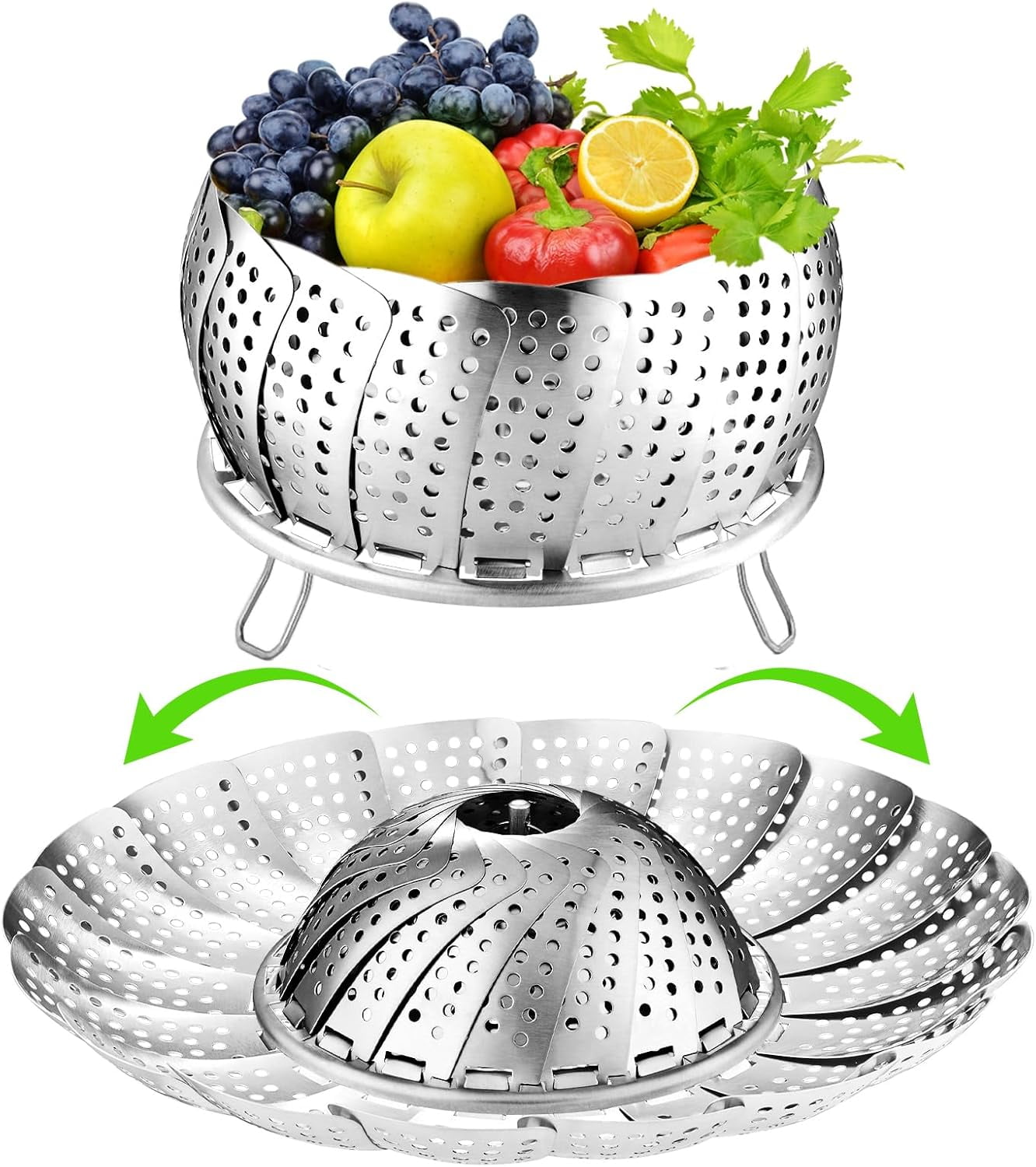 Vegetable Steamer Basket for Cooking 304 Stainless Steel Veggie Food ...