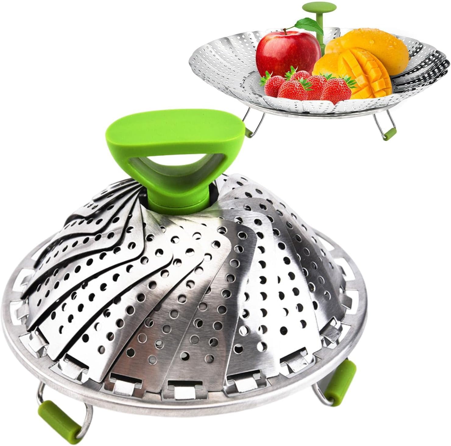 Vegetable Steamer Basket, Folding Stainless Steel Insert for Veggie ...