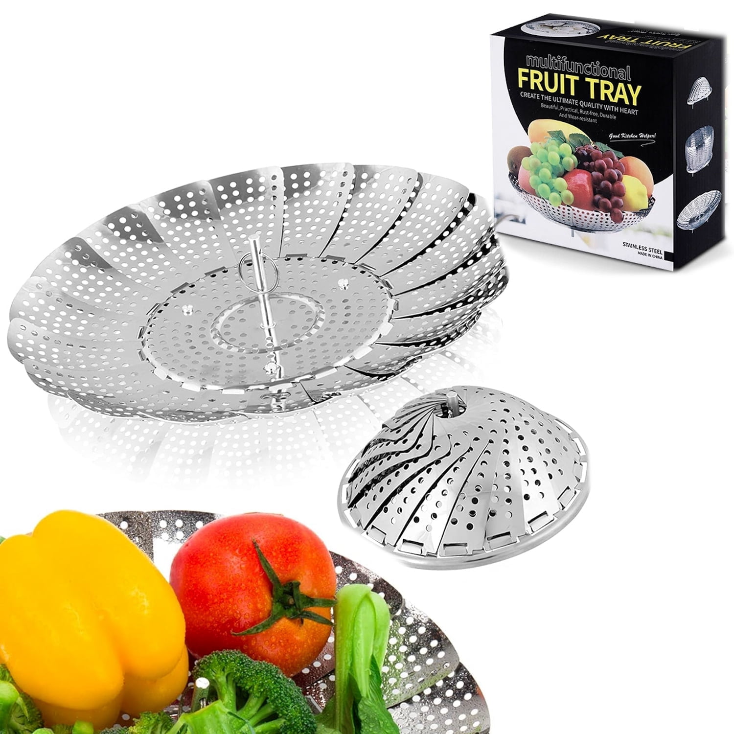 Vegetable Steamer Basket, Premium Stainless Steel Veggie Steamer Basket ...