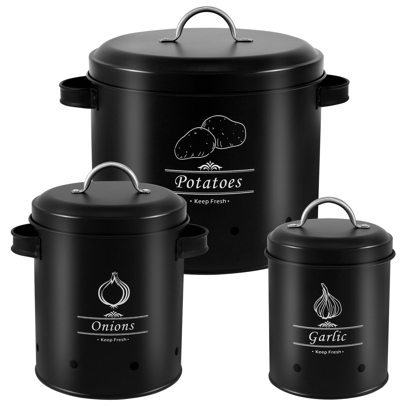 Vegetable Storage Set Solid Rust-Resistant Vegetable Keeper Containers ...