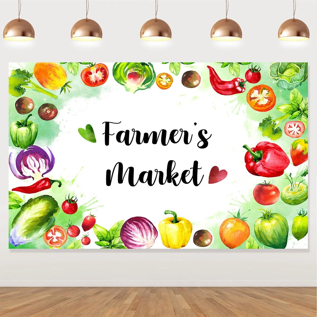 Vegetable Themed Background Cloth Party Decor Farmer's Market Backdrop ...