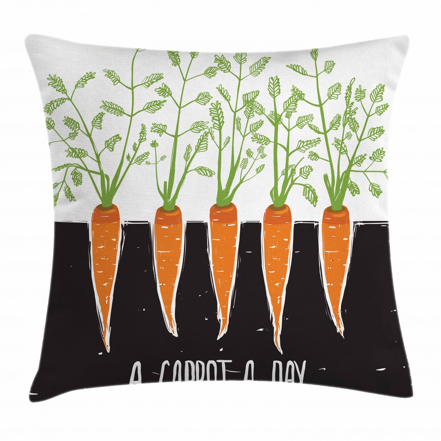 Vegetable Throw Pillow Cushion Cover, Carrot Roots Growing Bedding ...