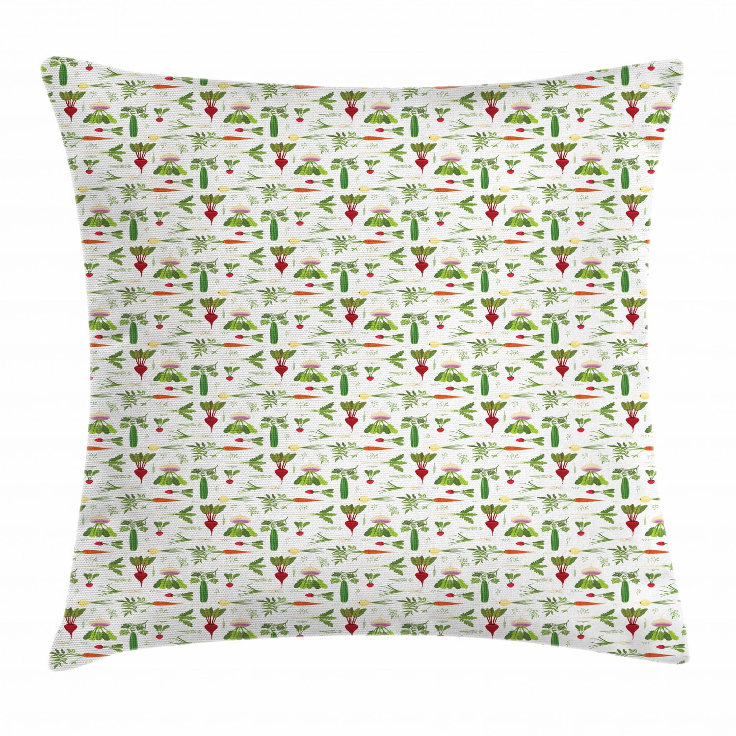 Vegetable Throw Pillow Cushion Cover, Healthy Foods Pattern Cucumbers ...