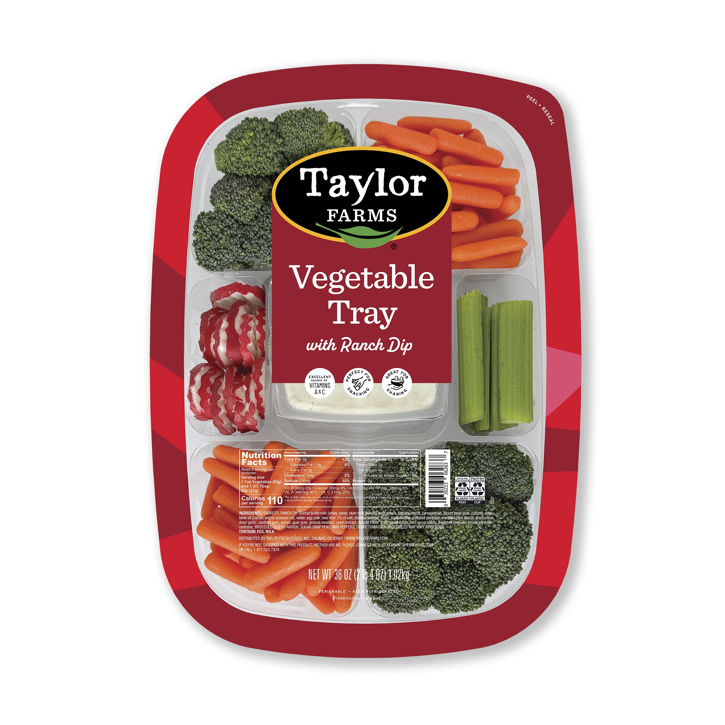 Deluxe Fresh Vegetable Tray with Assorted Dips, 36 oz, Fresh - Walmart.com