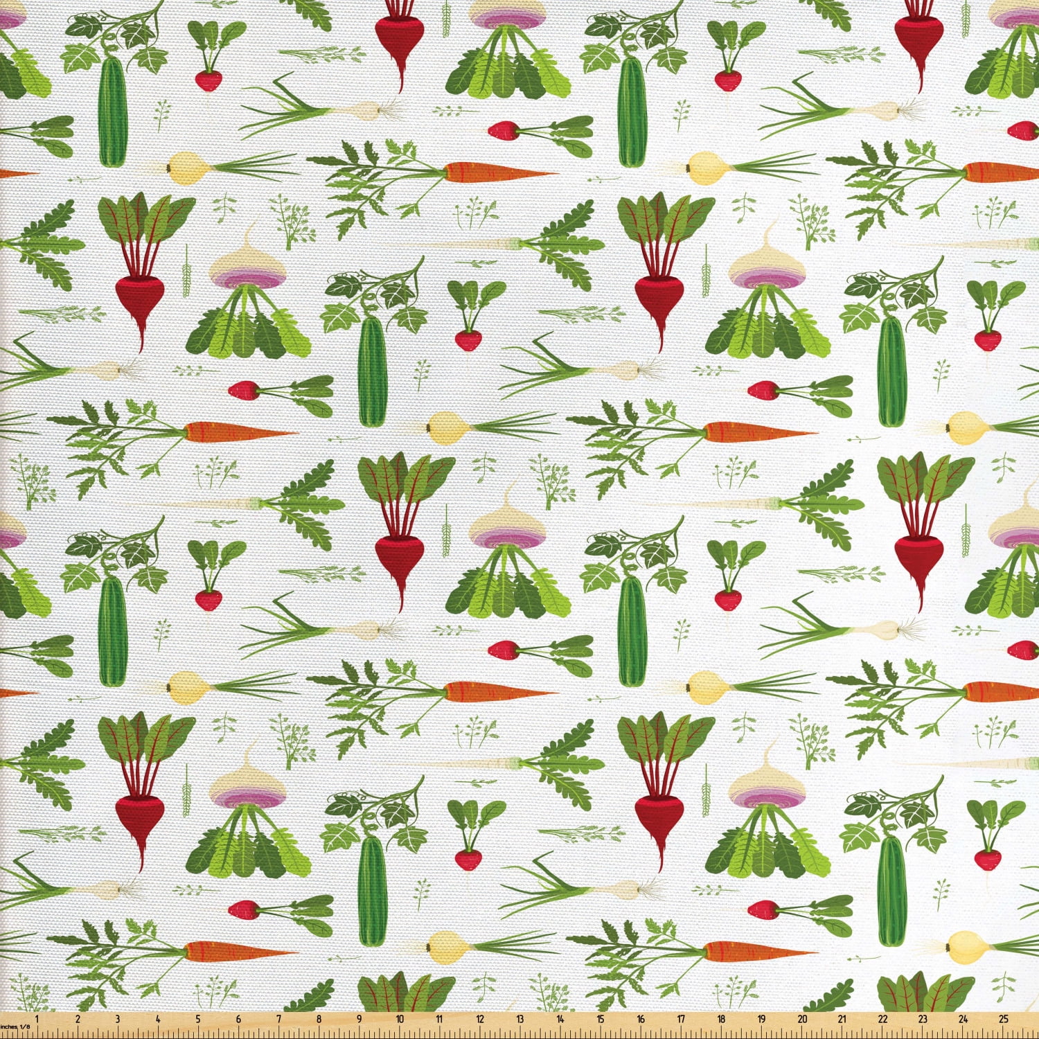 Ambesonne Vegetable Fabric by the Yard Upholstery, Eating Greens Veggie ...