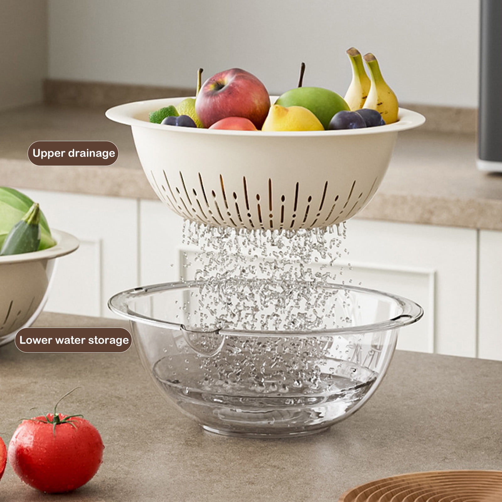 Vegetable Washing Baskets Kitchen Fruit Baskets Multi-Layer Stackable ...