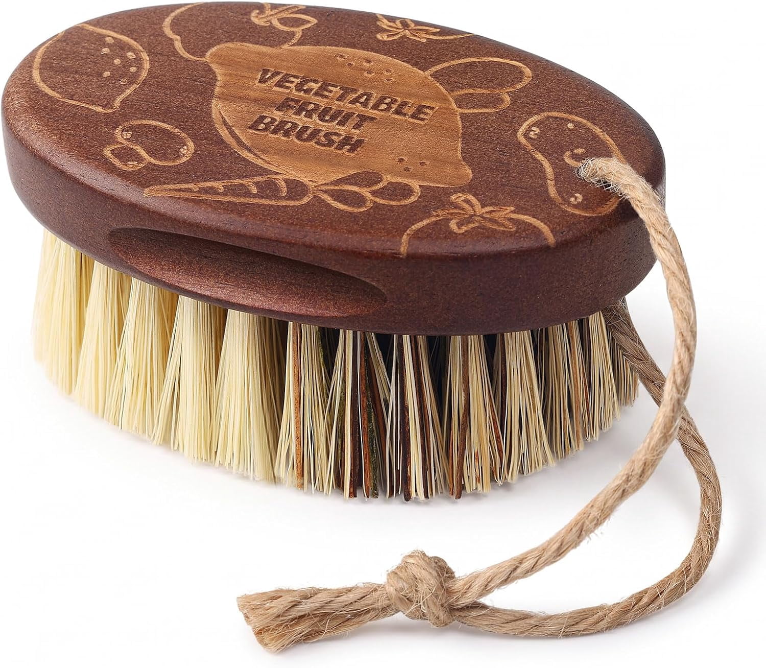 Vegetable and Fruit Cleaning Brush Scrubber Beechwood Handle Fruits ...