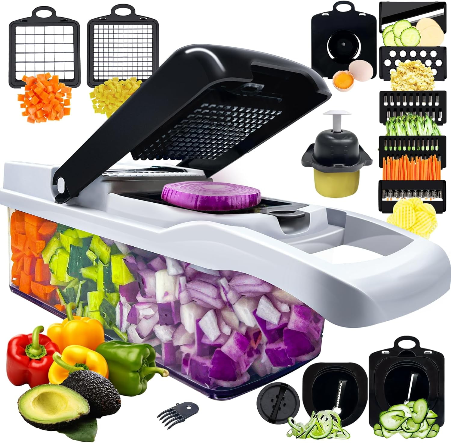 Vegetable chopper with Container, Onion Cutter, Multifuctional, Chopper ...