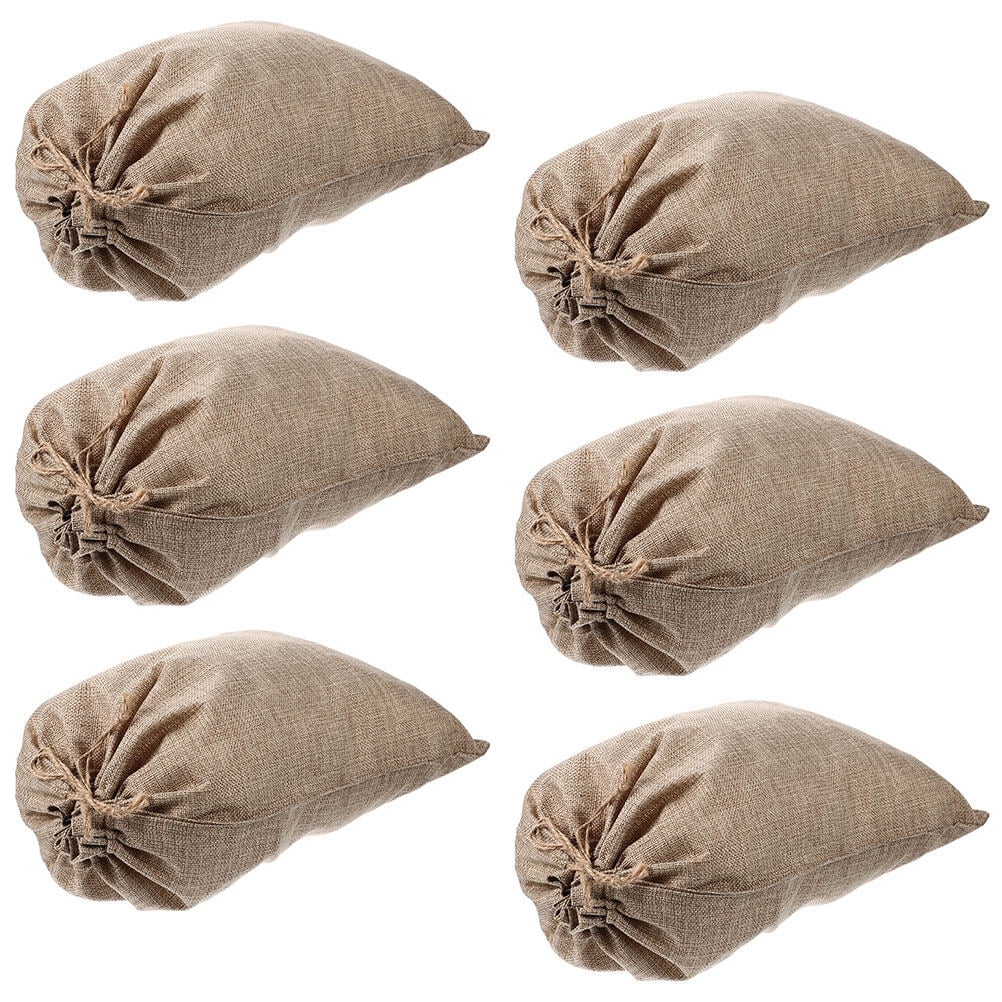 Vegetables 6 Pcs Sacks Bag Multi-function Drawstring with Burlap Linen ...
