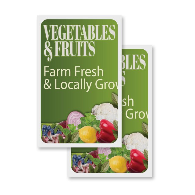 Vegetables And Fruits (2-PACK) 24" x 36" Vinyl Decals | Sign Insert ...
