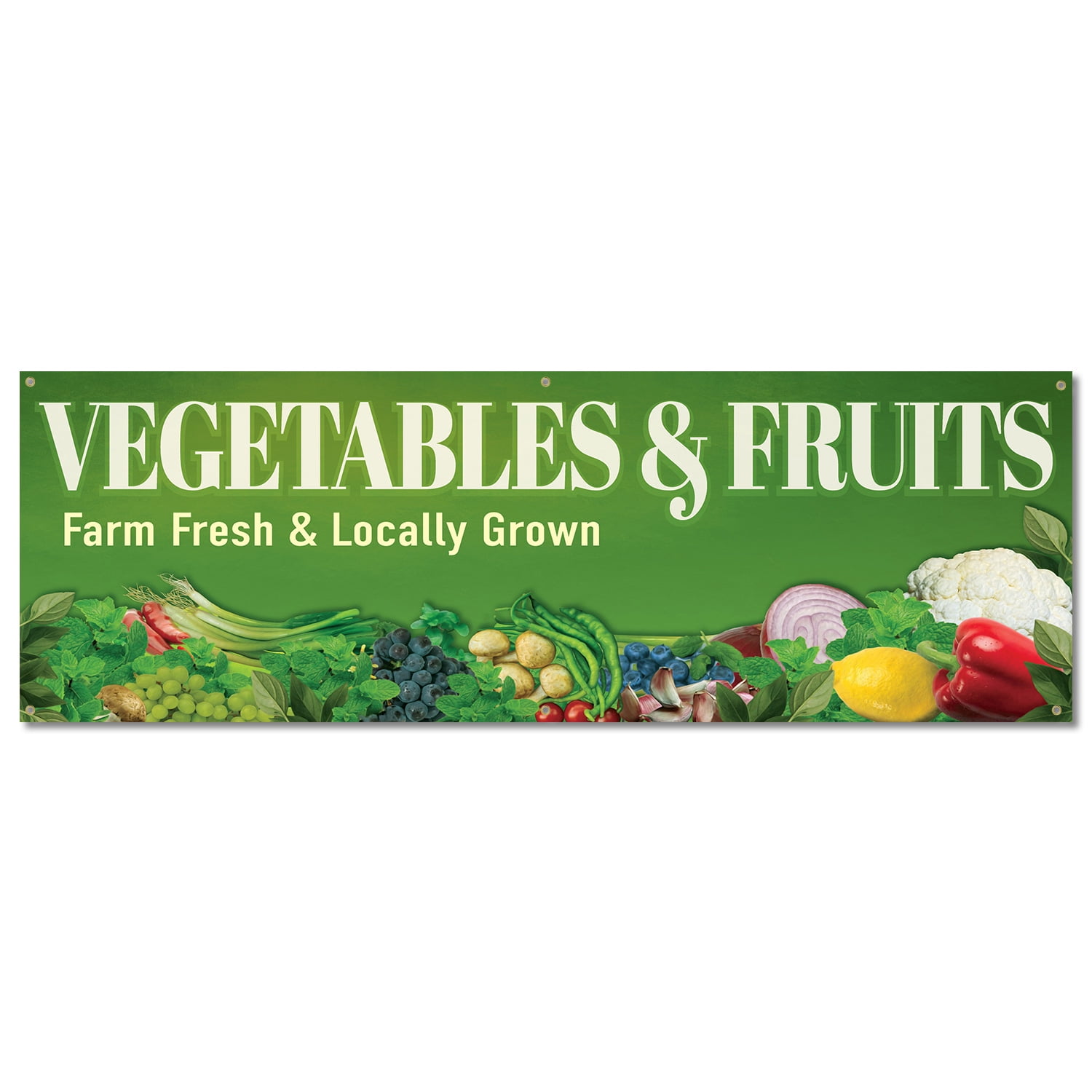 Vegetables And Fruits | 24" X 72" Banner | Outdoor Vinyl Sign With ...