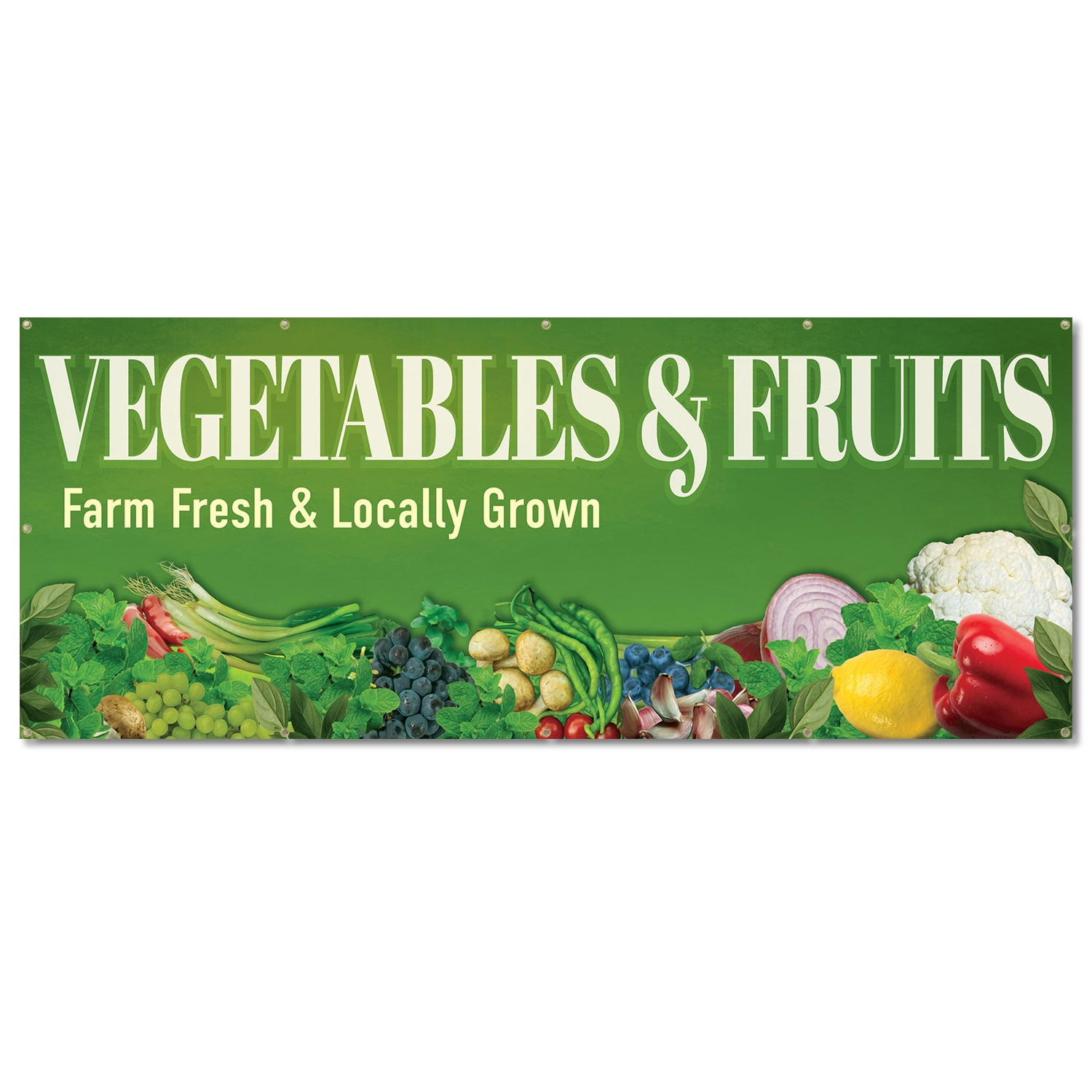 Vegetables And Fruits | 48" X 120" Banner | Outdoor Vinyl Sign With ...