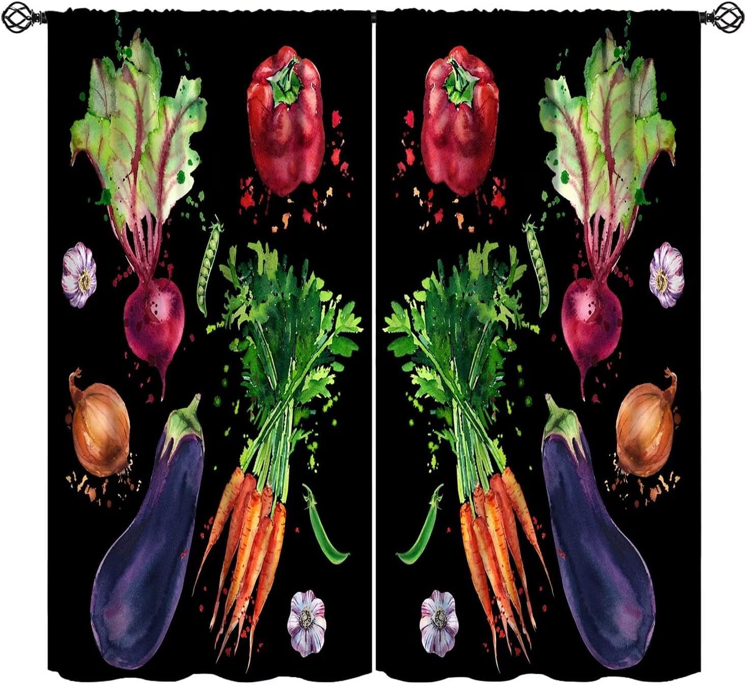 Vegetables Blackout Curtains Healthy Natural Vegetable Food Carrots ...