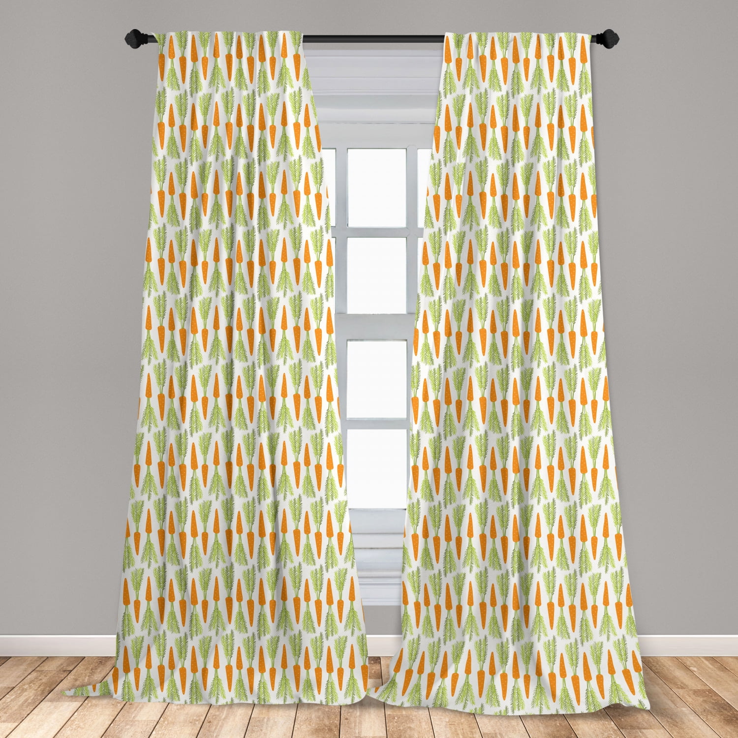 Vegetables Curtains 2 Panels Set, Repetitive Food Themed Pattern with ...