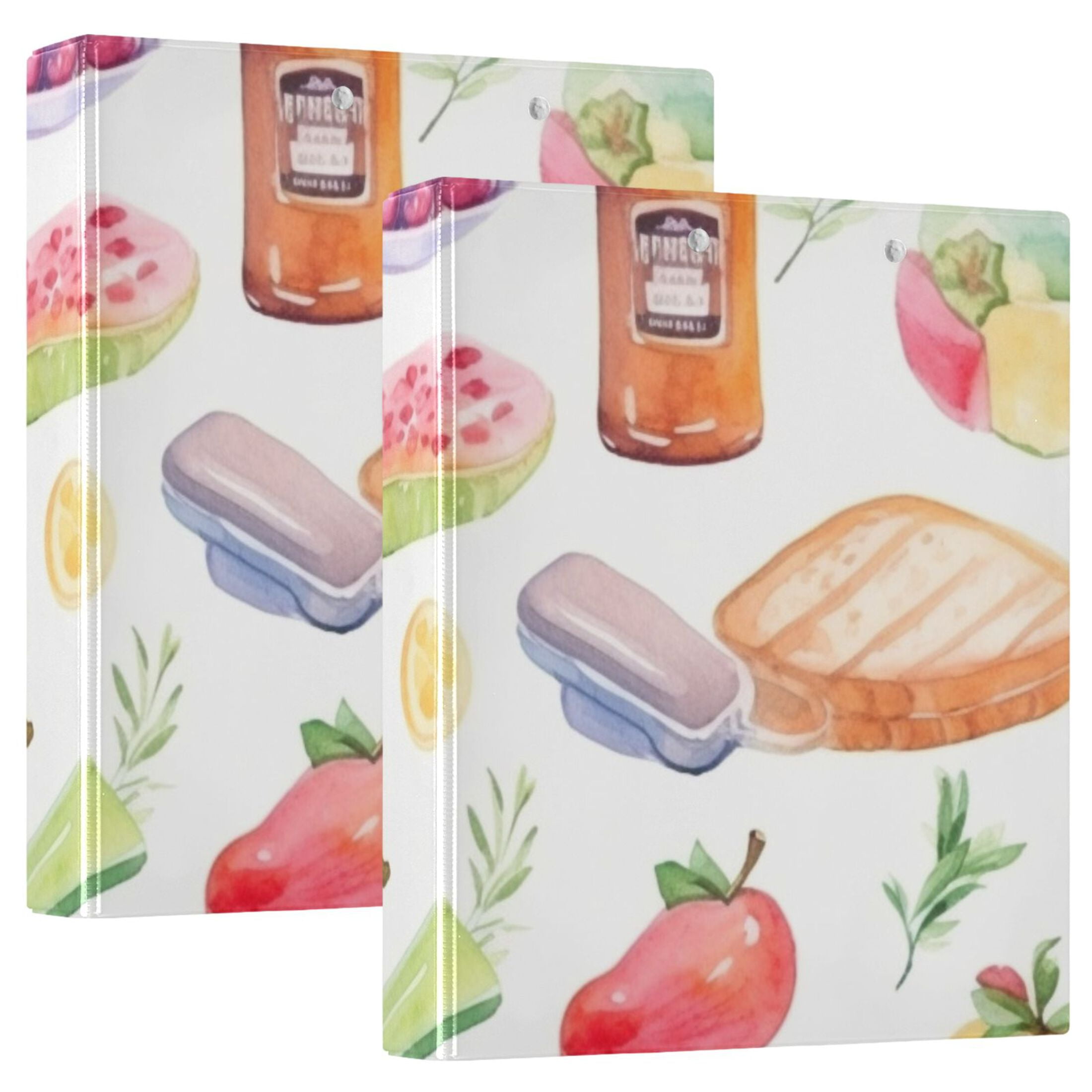 Vegetables Drink Bread Fruits 3 Ring Binders 1.5 inch Hardcover File ...