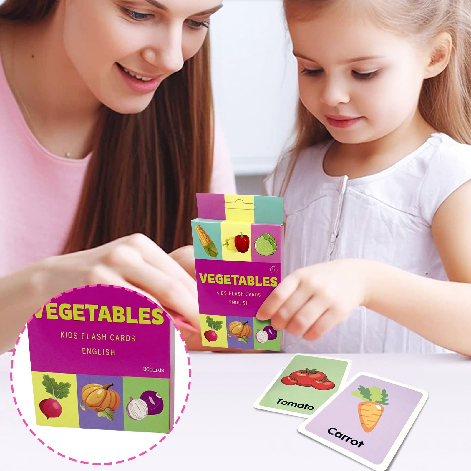 Vegetables Flash Cards, 36 Cards, Small Boxes for Toddlers, FlashCards ...