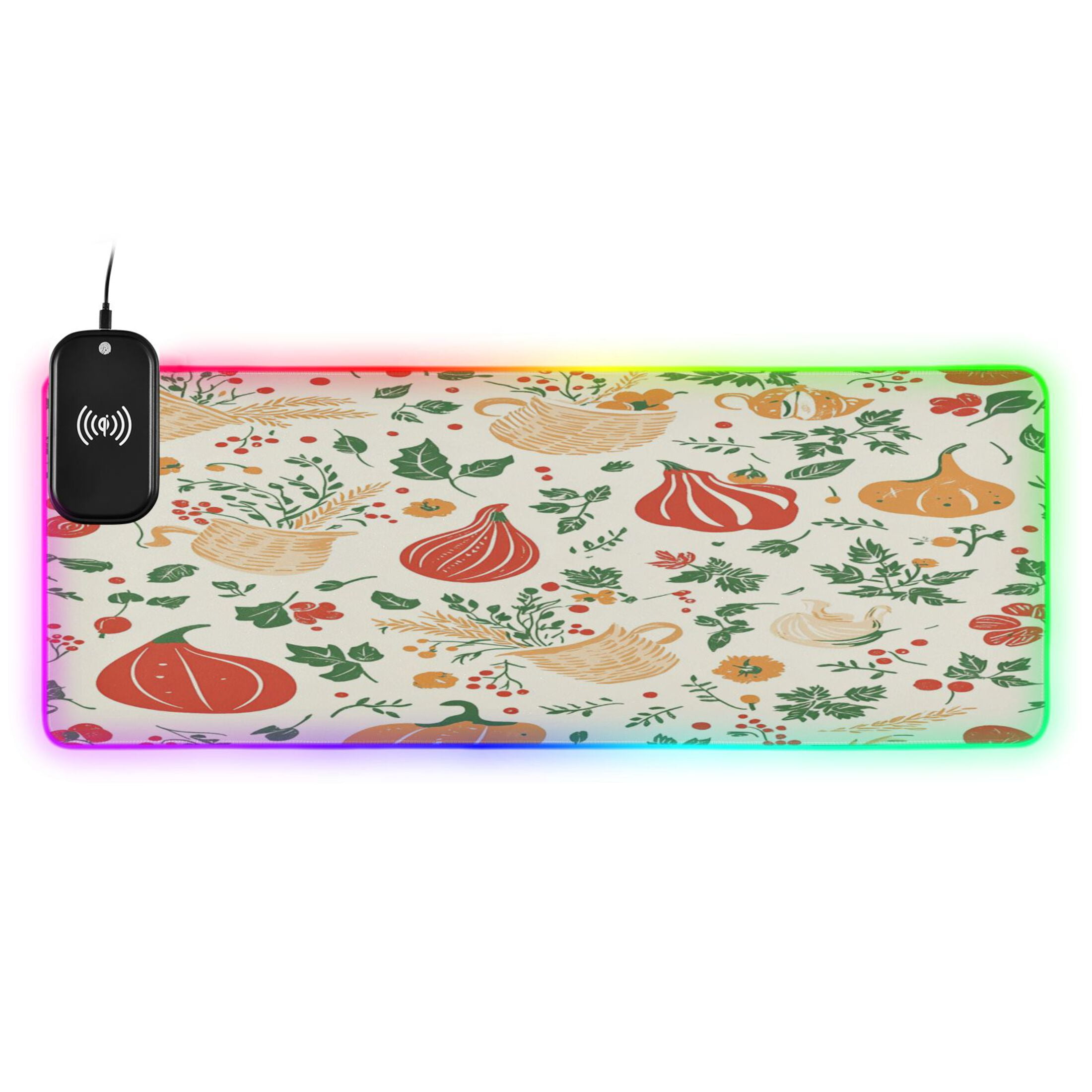 Vegetables Wireless Charging RGB Gaming Mouse Pad 31.5x11.8in with 14 ...