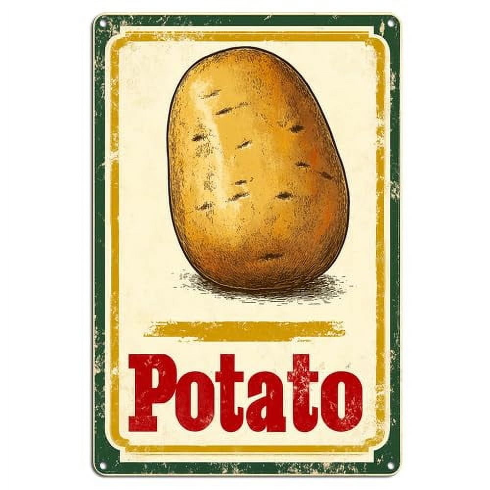Vegetables Metal Sign Potato Aluminum Metal Sign 8 X 12 Inch Wall Decor ...