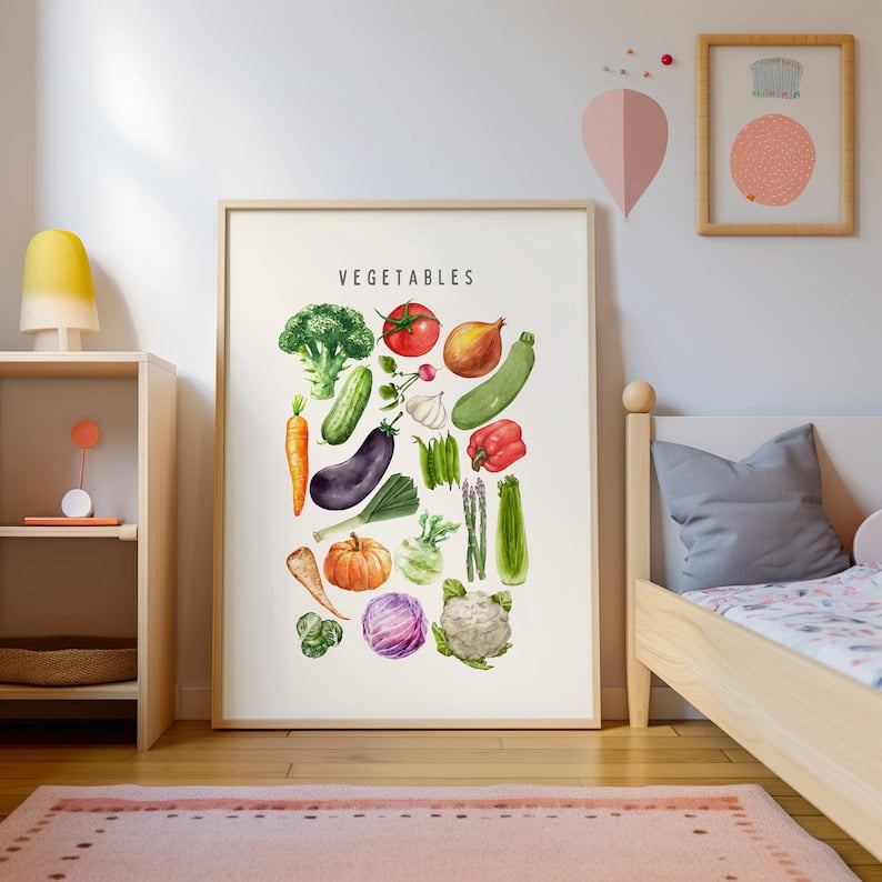 Vegetables Poster, Rainbow Vegetables, Classroom Poster, Nursery Wall ...