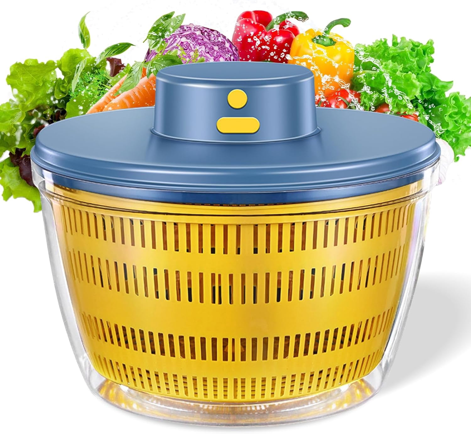 Vegetables Washer Dryer, 4L Large Capacity Fruit Vegetable Strainer ...