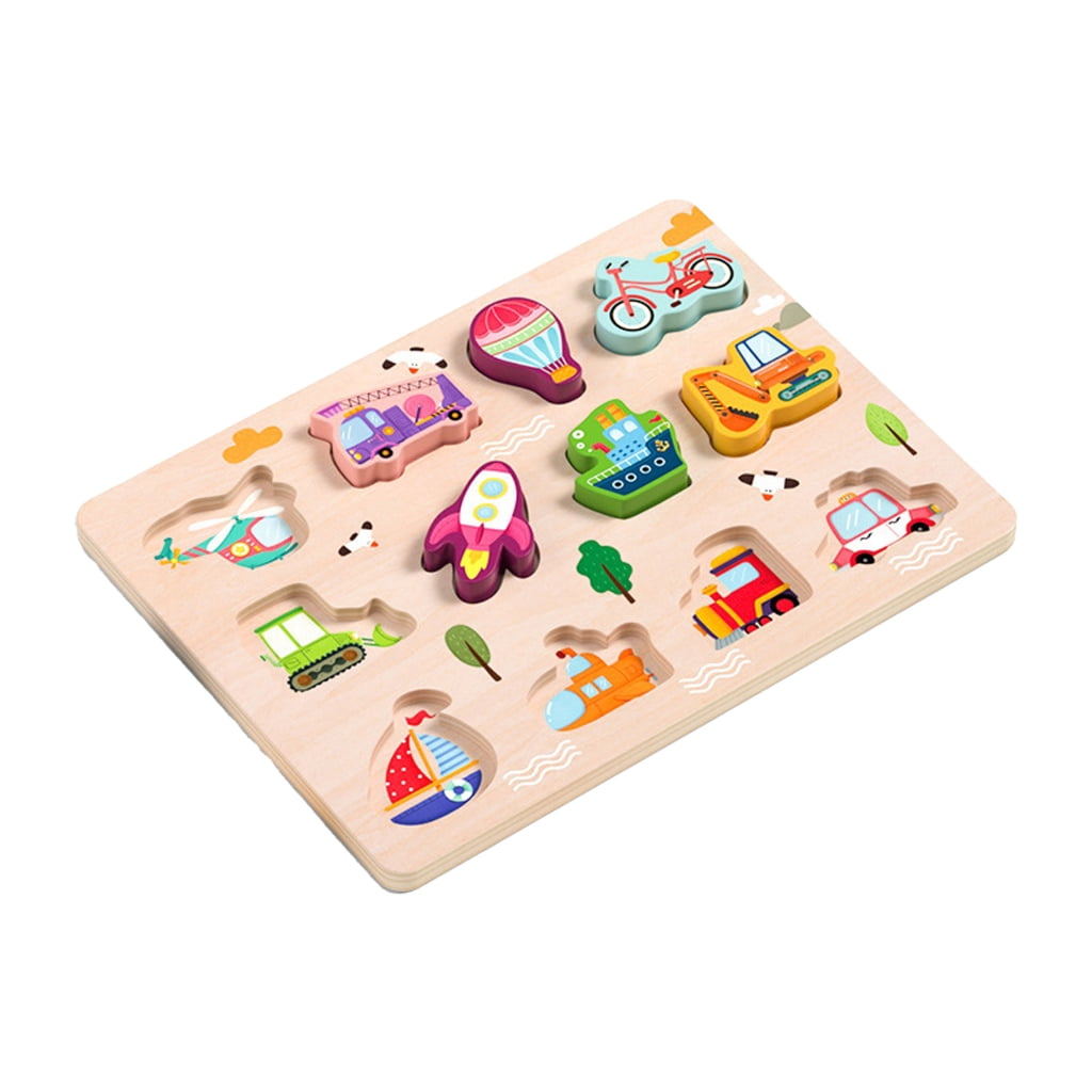 Vegetables Wooden Puzzles for Toddlers Educational Tool Easy Hold ...