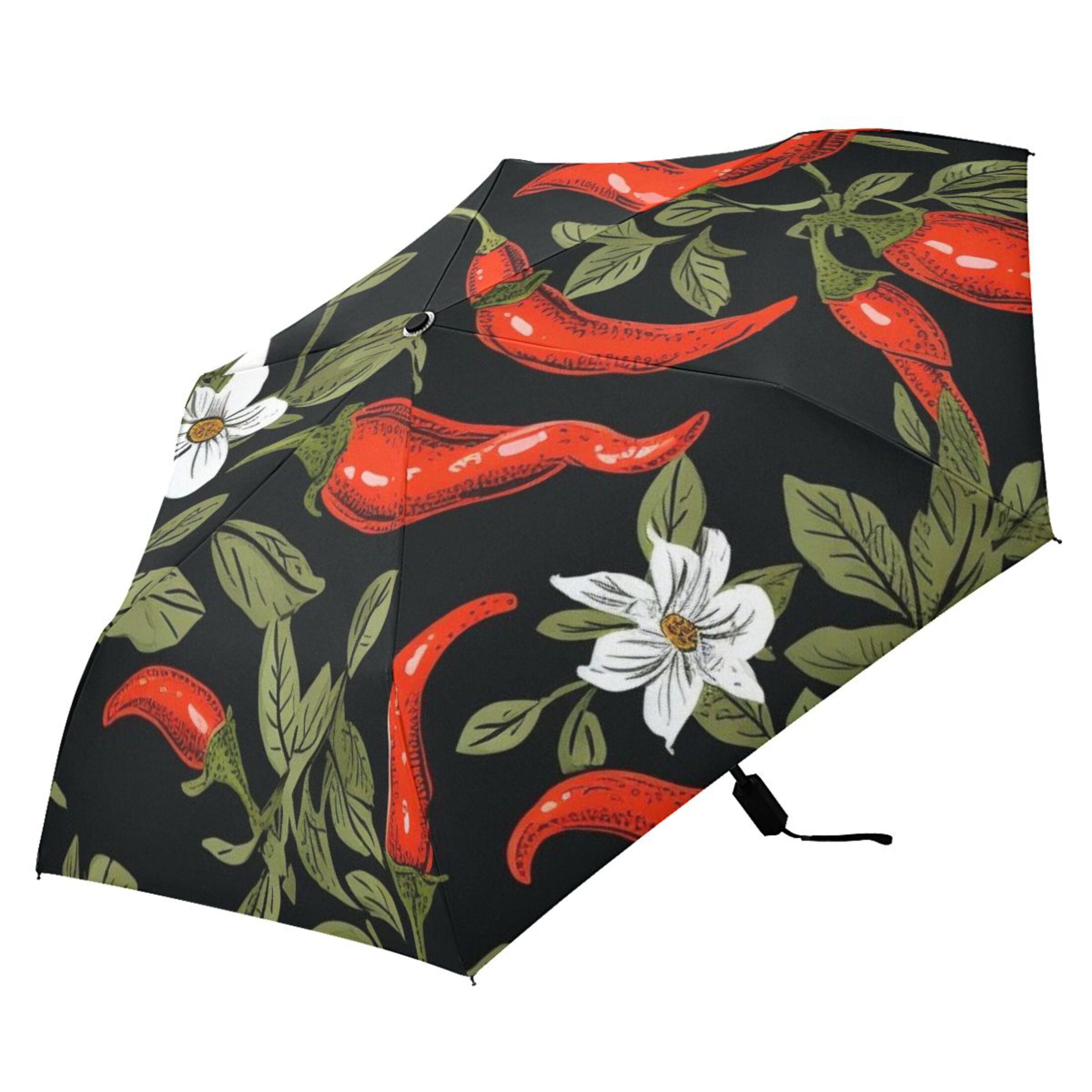 Vegetables and Floral Compact Folding Umbrella for Rain Windproof ...