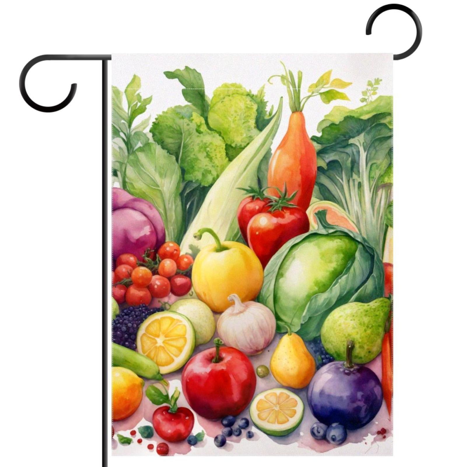 Vegetables and Fruits Welcome Garden Flags, 12 x 18 Inch Double Sided ...