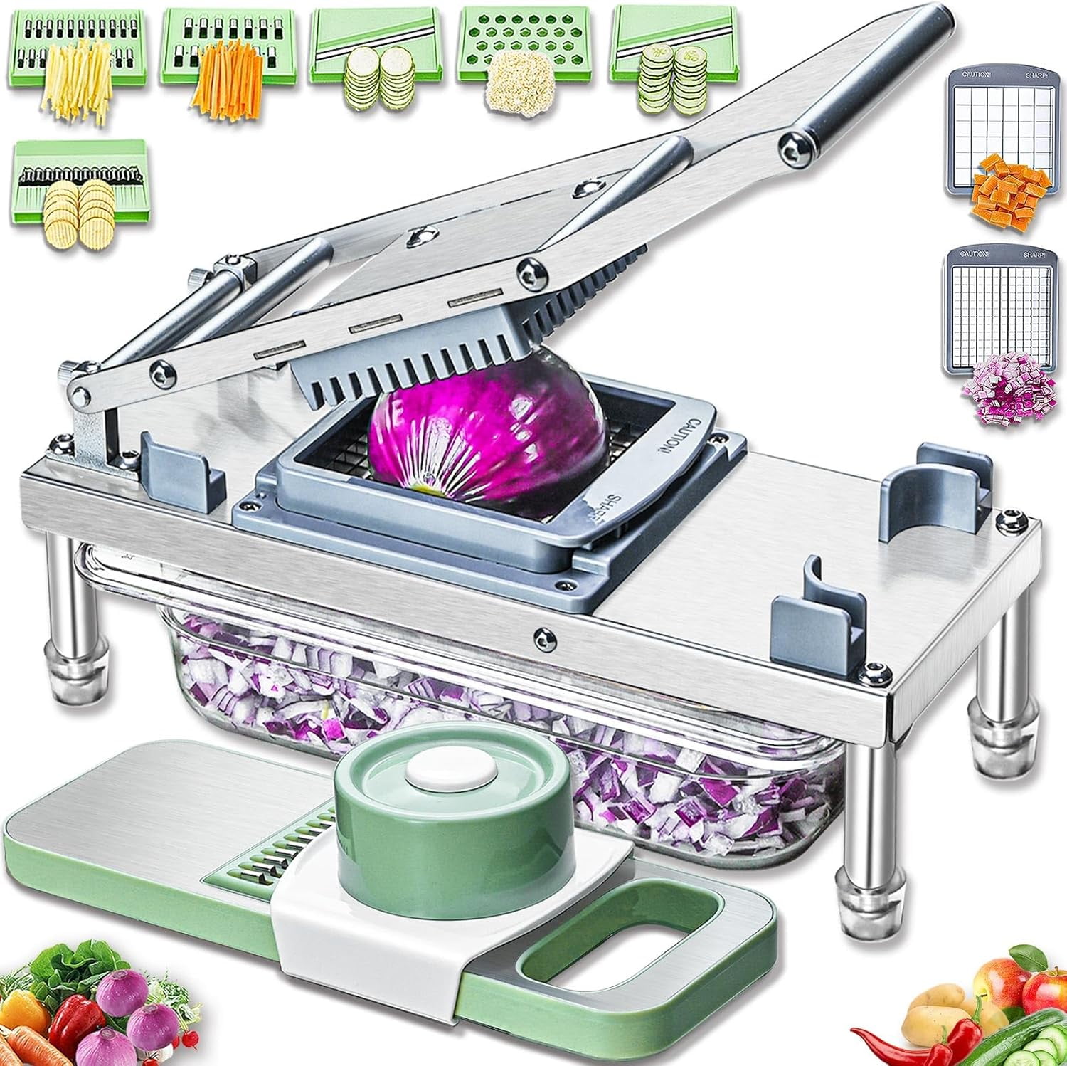 Vegetale Chopper, Veggie Chopper With 8 des, Onion Dr with Container ...