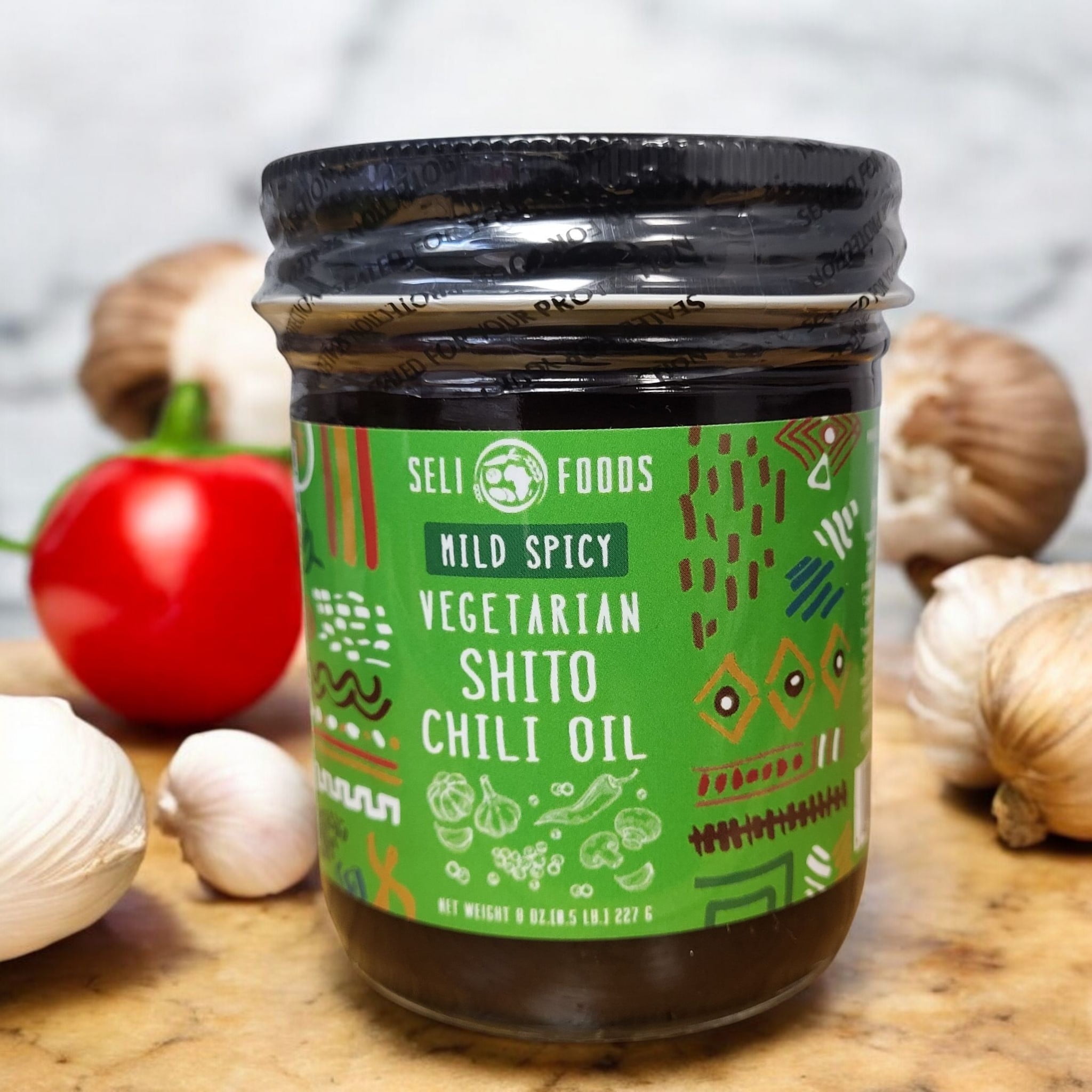 Vegetarian Shito sauce/ Chili Oil/ Hot pepper sauce (8 oz, Mild spicy ...