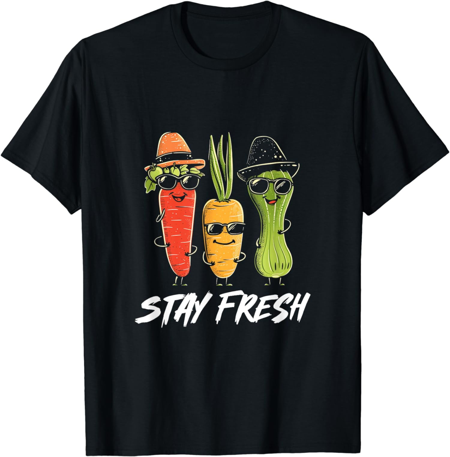 Vegetarian Vegan Healthy Stay Fresh Vegetables Fruits Fan T-Shirt ...