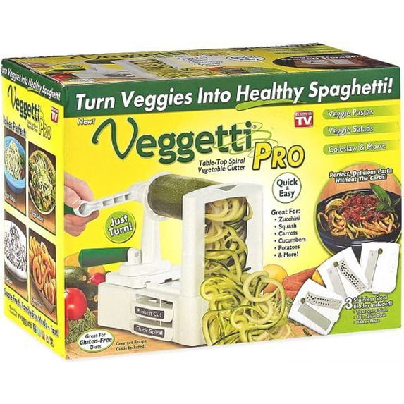 Veggetti Pro 1000342 Table-Top Spiralizer, White, Metal/Plastic ...
