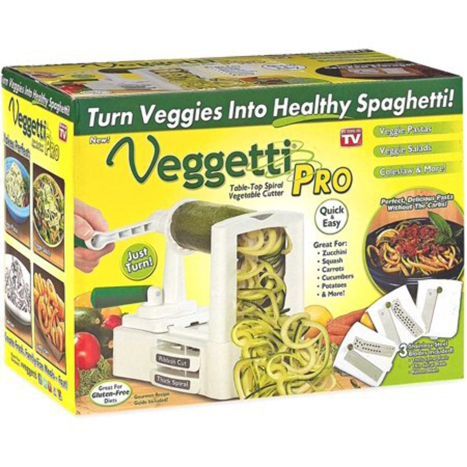 Krediz Veggetti Pro Vegetable Spiralizer - Veggie Slicer with 3 Blades ...