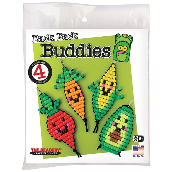 Veggie Backpack Buddies Kit, Kit Makes 4, Plastic Pony Bead Craft Kit ...