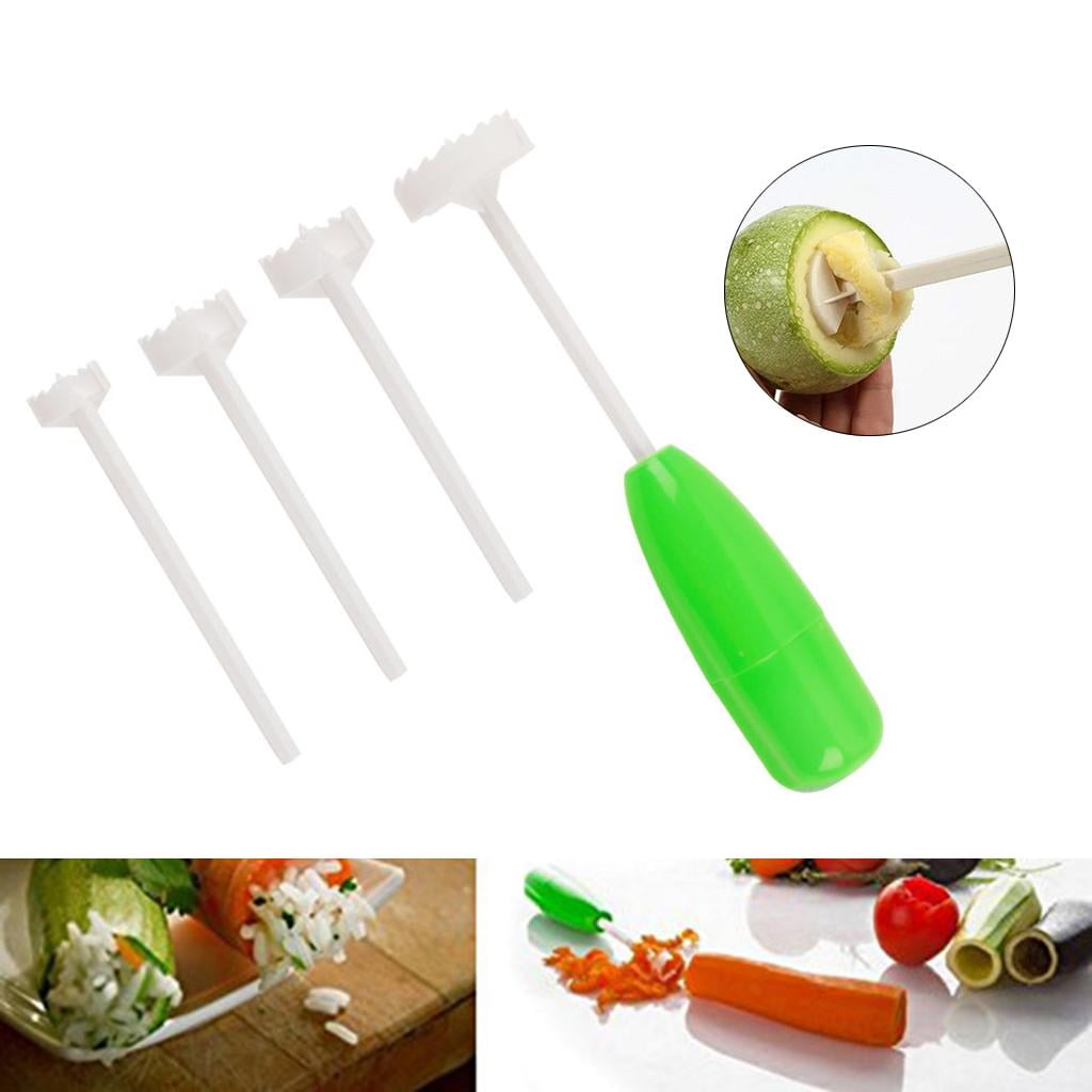 Veggie Corkscrew Carver, 4pcs Replaceable Head Vegetable Spiral Cutter ...