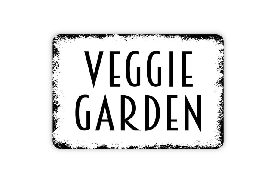 Veggie Garden Sign - Metal Garden Indoor or Outdoor Wall Art - Size: 12 ...