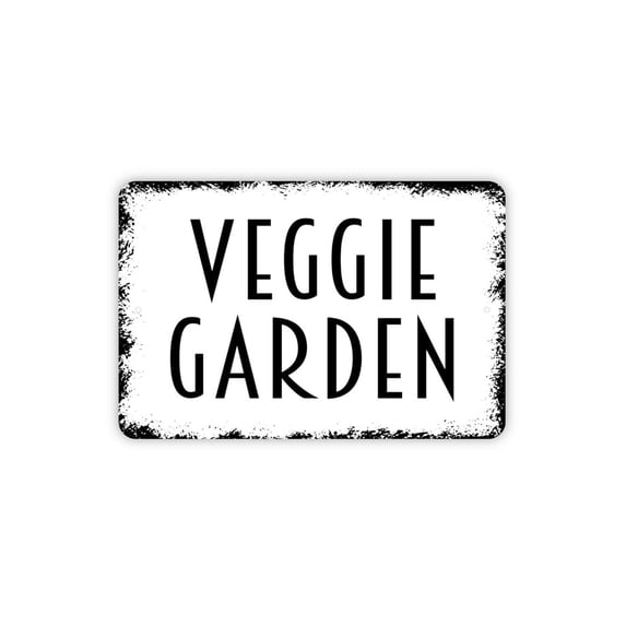 Veggie Garden Sign - Metal Garden Indoor or Outdoor Wall Art - Size: 12 ...