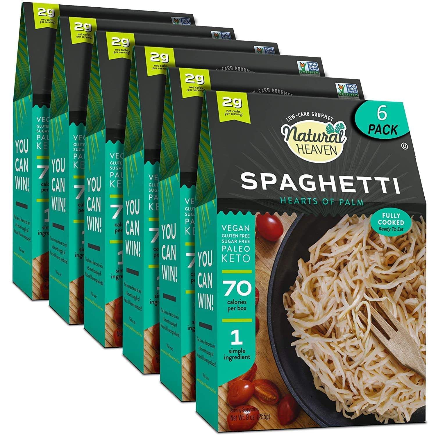 Natural Heaven Vegetarian Pasta - Hearts of Palm Spaghetti Noodles ...