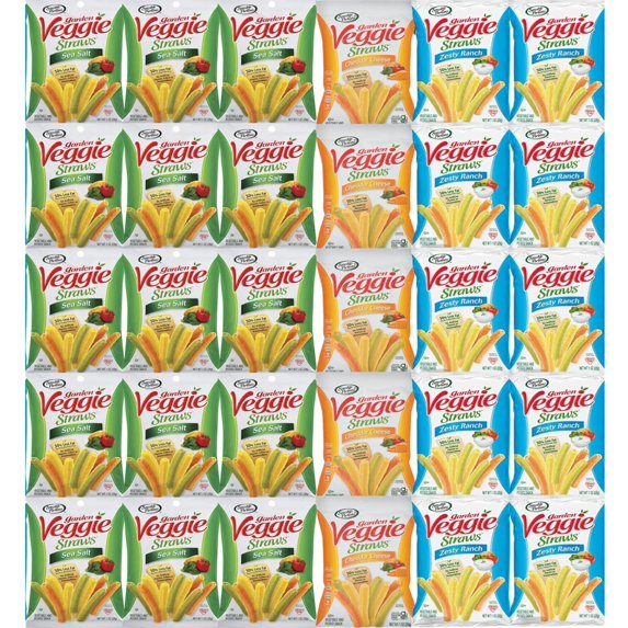 Veggie Straw Variety Pack - Assortment of Garden Sea Salt, Cheddar ...